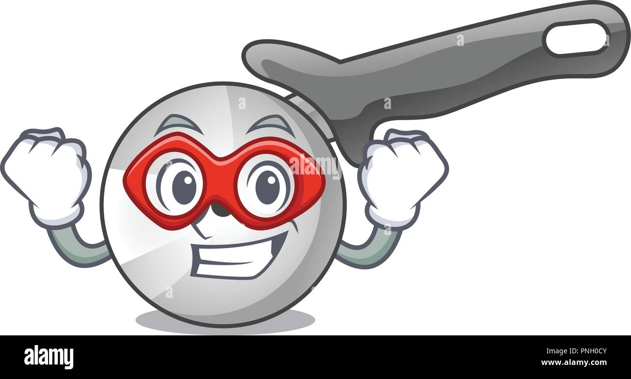Super hero character pizza cutter with handle cartoon Stock Vector ...