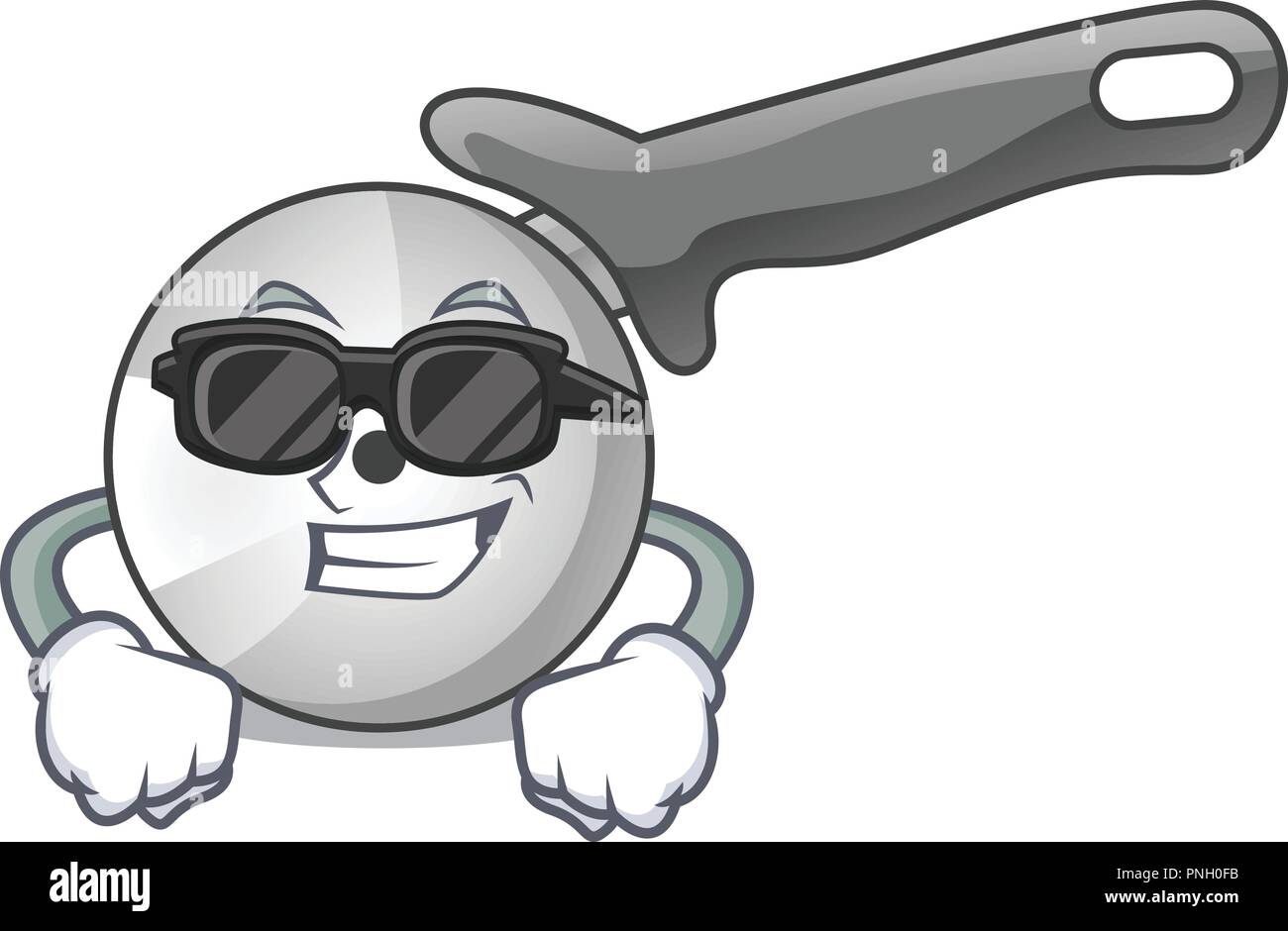 Super cool character pizza cutter with handle cartoon Stock Vector ...