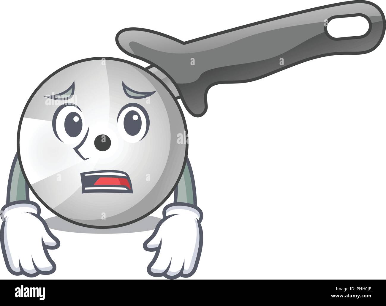 Afraid pizza cutter cartoon in the kitchen Stock Vector Image & Art - Alamy