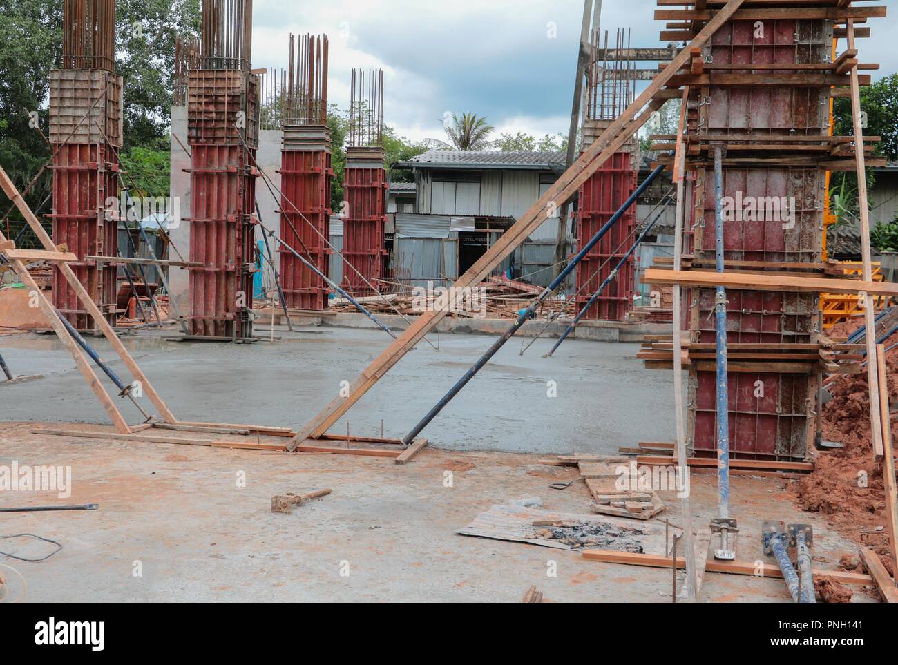 construction bunting in building site workplace Stock Photo - Alamy