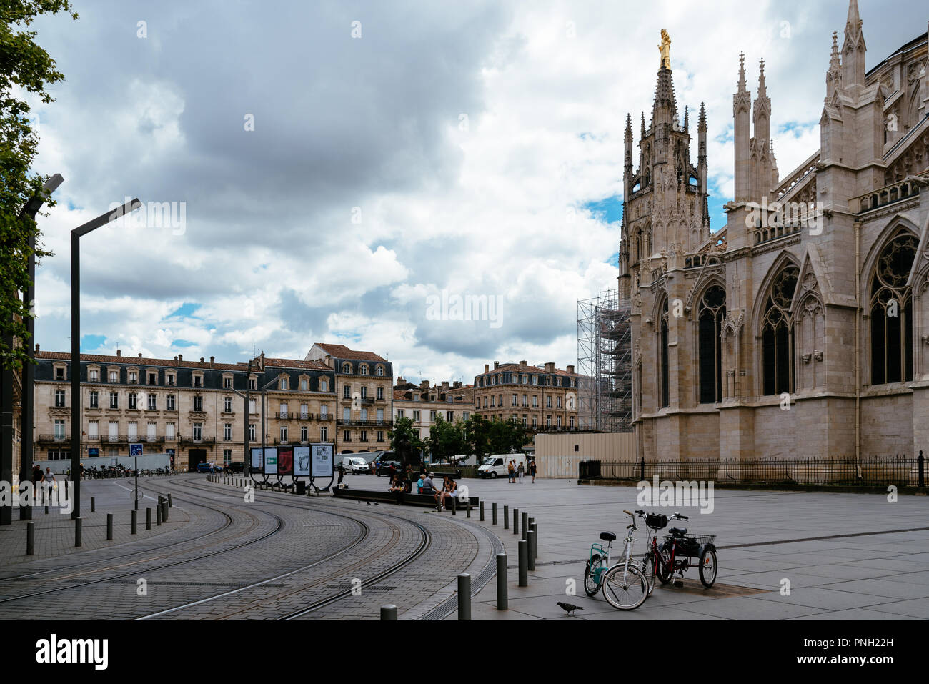 Bordeaux, France - July 22, 2018: Exterior view of St. Andrew Cathedral ...