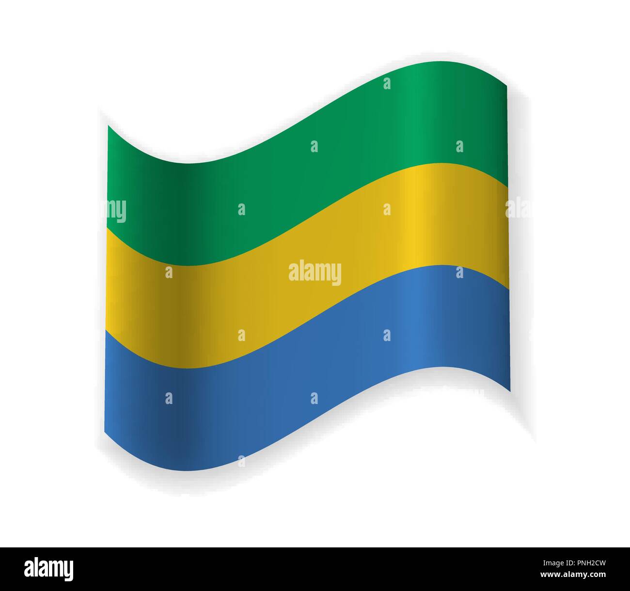 The Flag Of Gabon. Country in Central Africa. Vector illustration ...