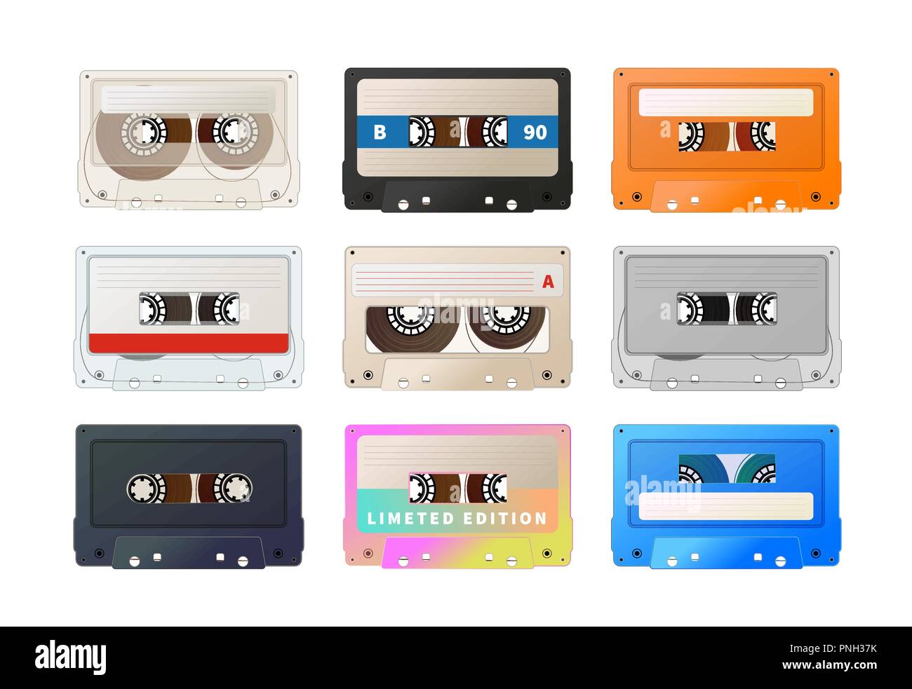 Detailed audio cassette, vintage tape on white Stock Vector Image & Art ...