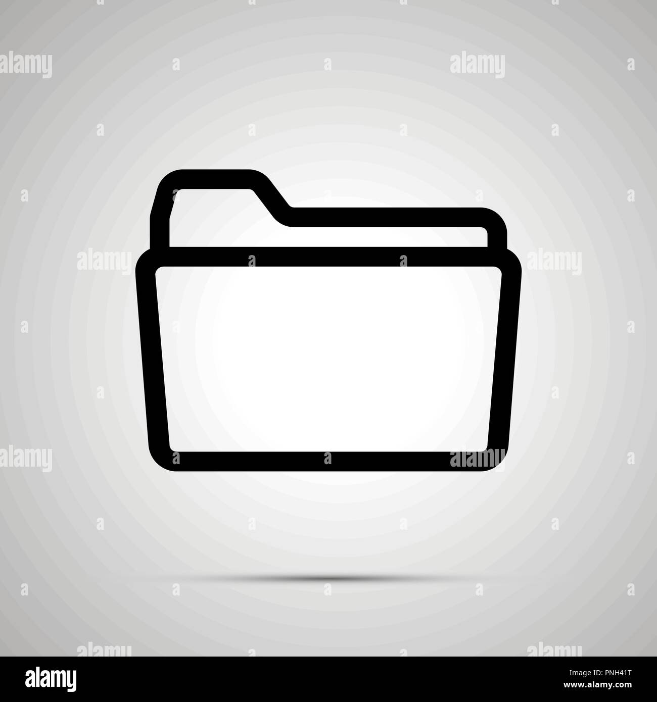 Open folder symbol, simple black icon with shadow Stock Vector Image ...