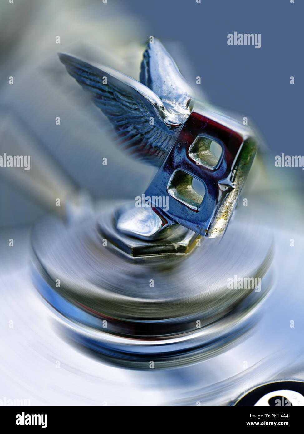 Vintage silver grey Bentley car with chrome flying radiator cap Stock ...