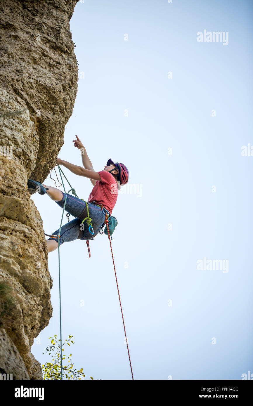 Athlete climbs top mountain hi-res stock photography and images - Alamy