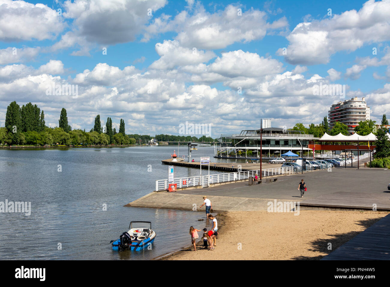 Banks of the river Allier to Vichy city, Allier department, Auvergne ...