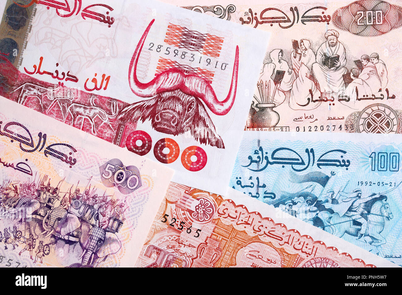 Algerian dinar, a background with money from Algeria Stock Photo - Alamy