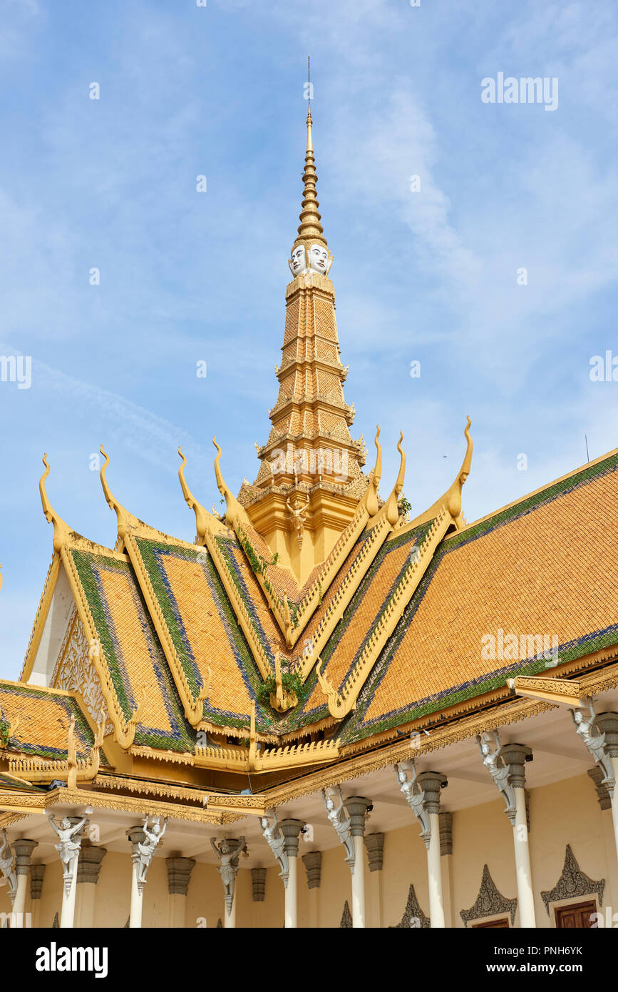 Detail of Royal Palace's throne hall building gilt spire featuring ...