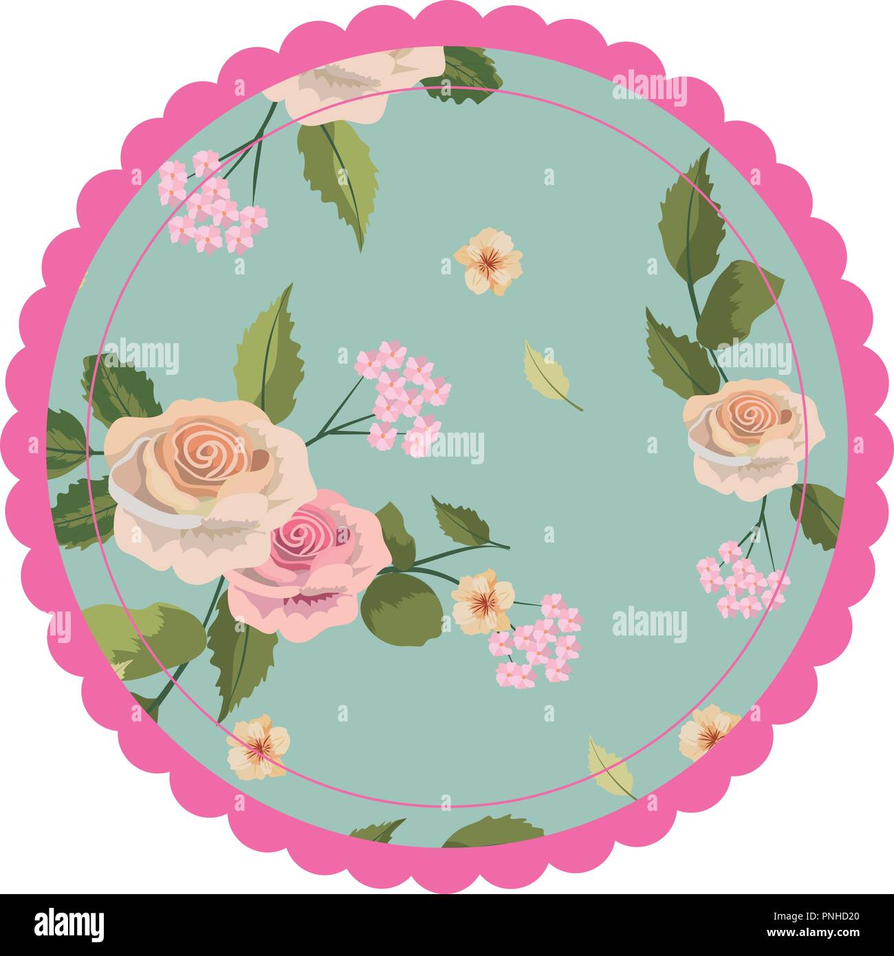 rustic circle with exotic roses and leaves Stock Vector Image & Art - Alamy