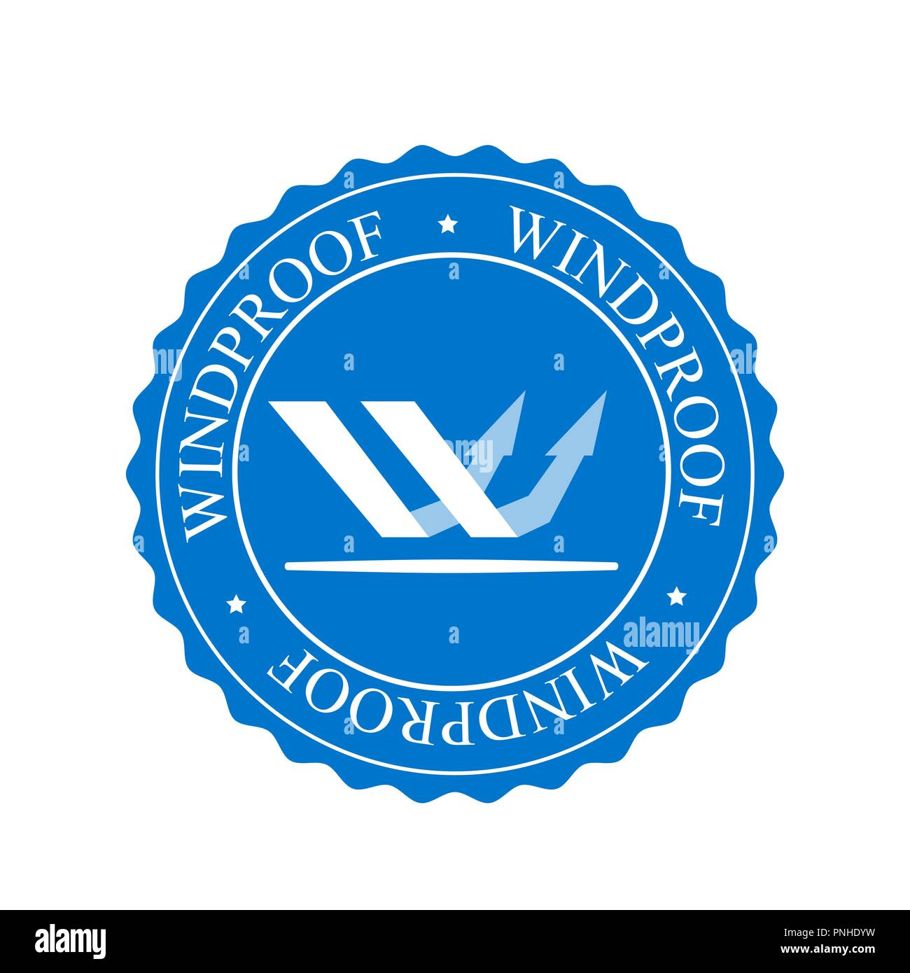 Wind resistant icon - vector illustration. Circle shape fabric sign ...