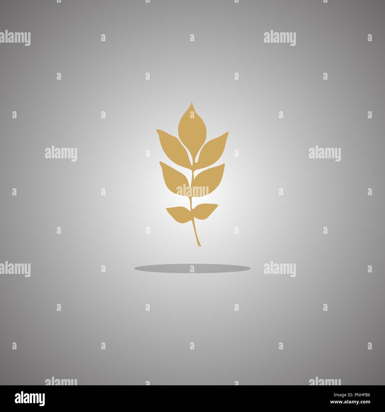 Ash leaf. Vector illustration. Gray background with gradient Stock ...