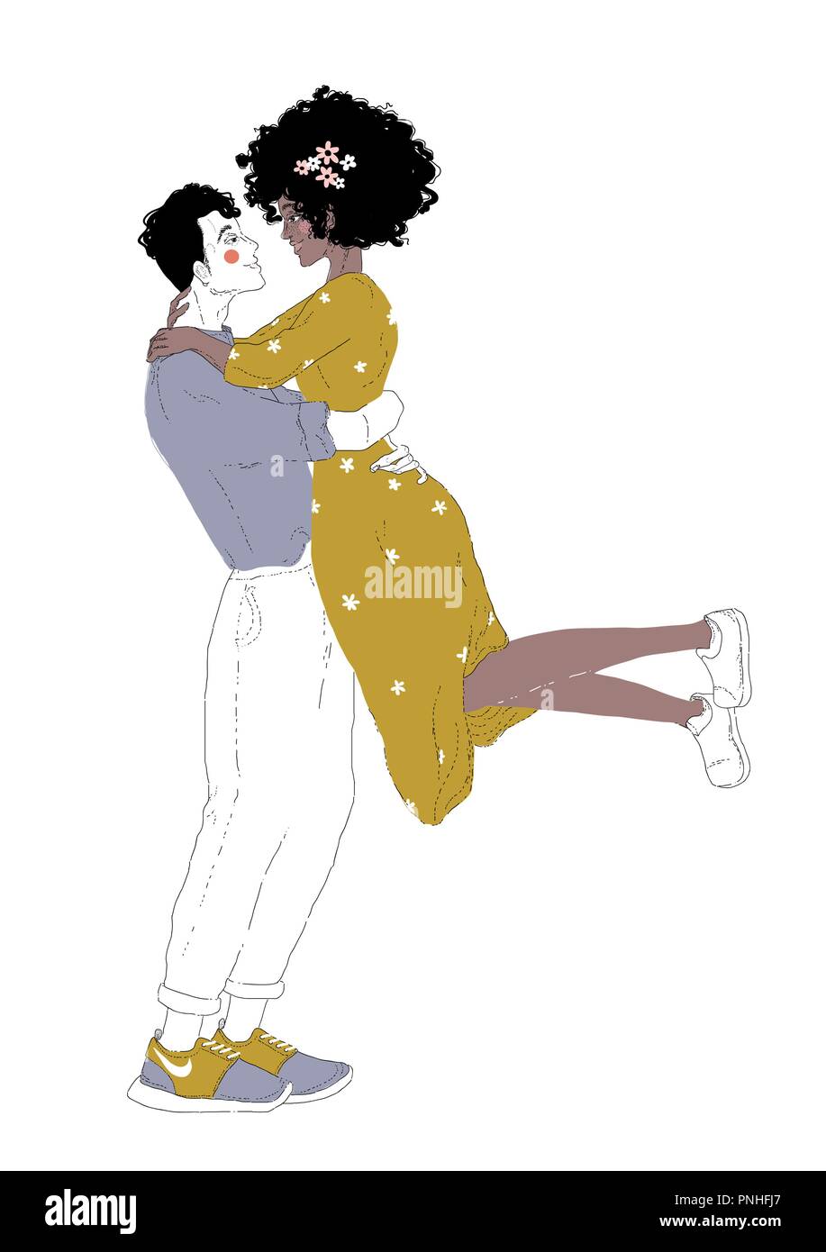 Portrait of young couple on romantic meeting. Dating Man and Woman ...