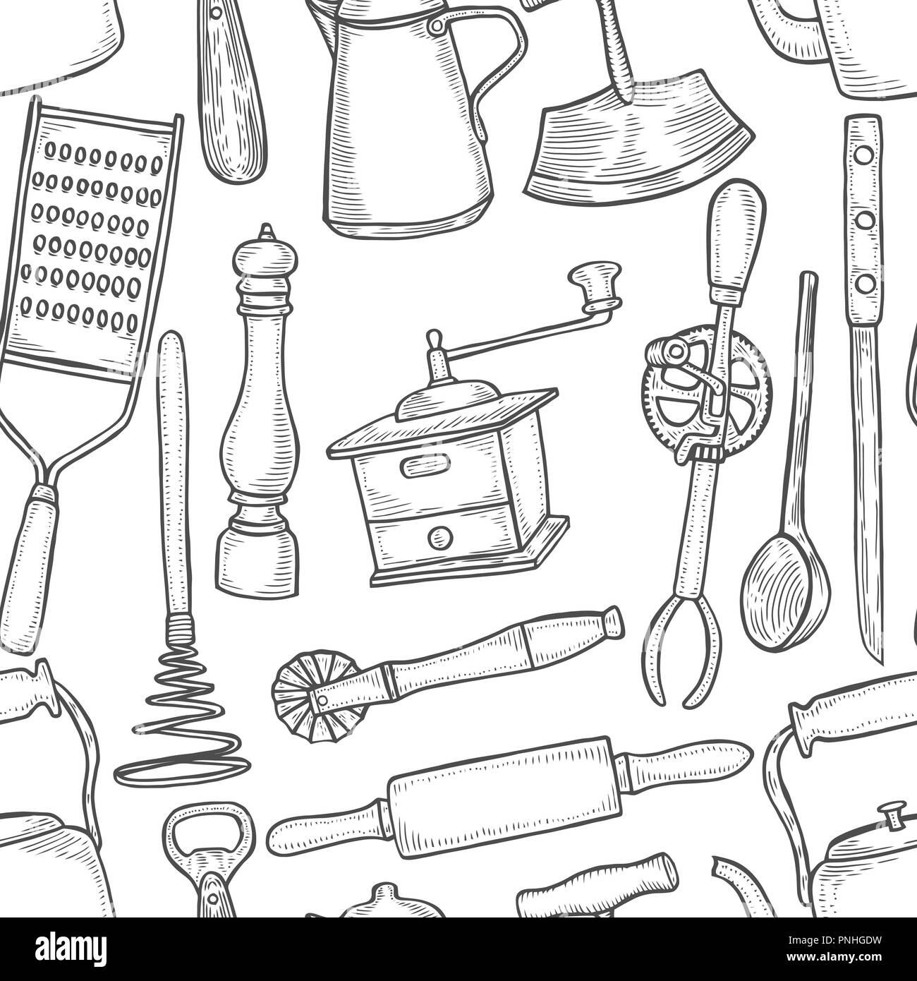 Antique Cutlery Drawing Stock Photos & Antique Cutlery Drawing Stock ...