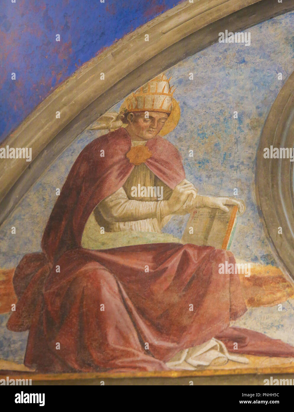 Renaissance Fresco depicting Pope Saint Gregory the Great in the ...