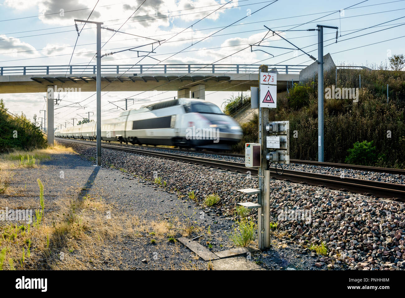 Train track side view hi-res stock photography and images - Alamy