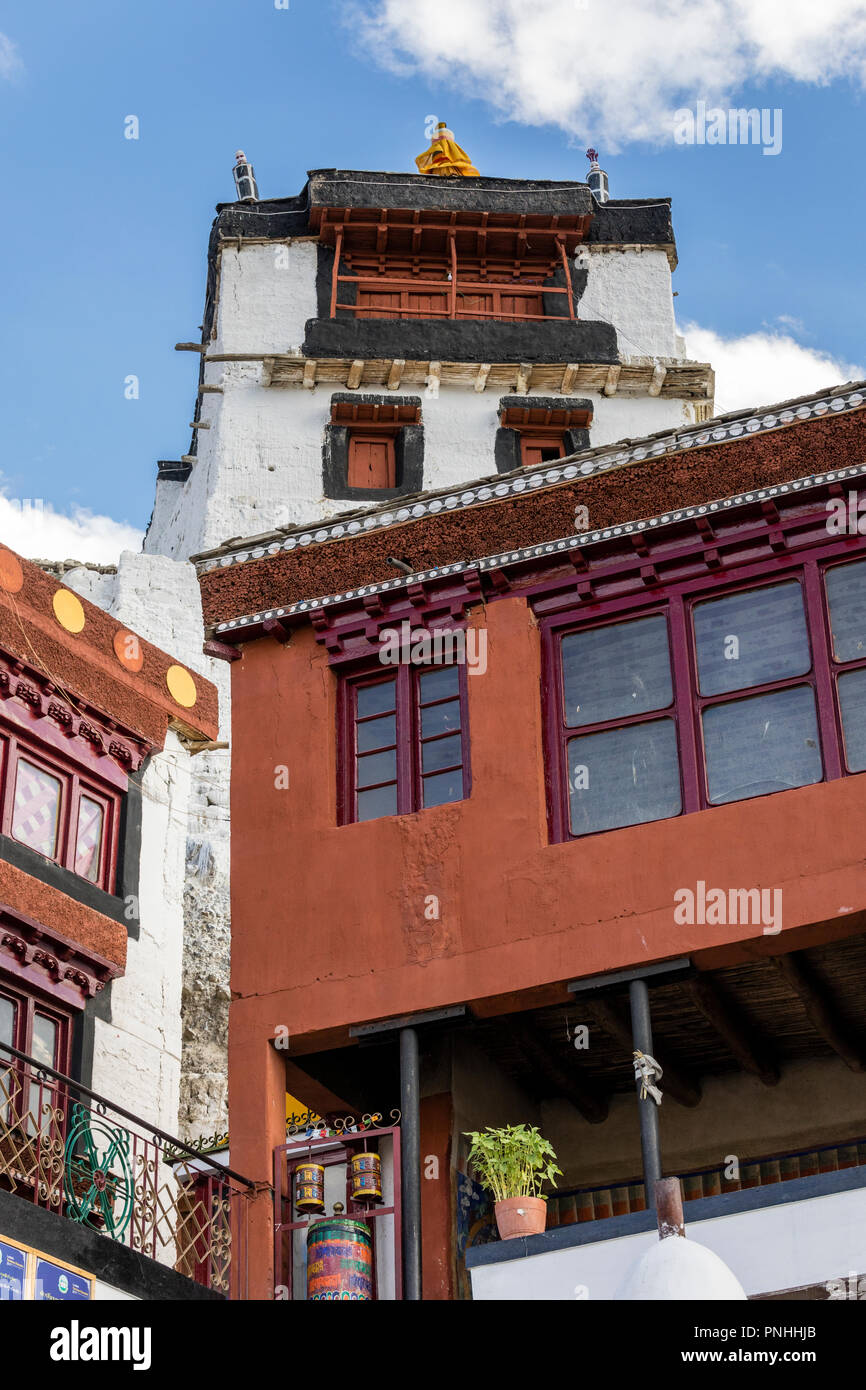 Buildings of the Diksit monastery in the Nubra valley region of India ...