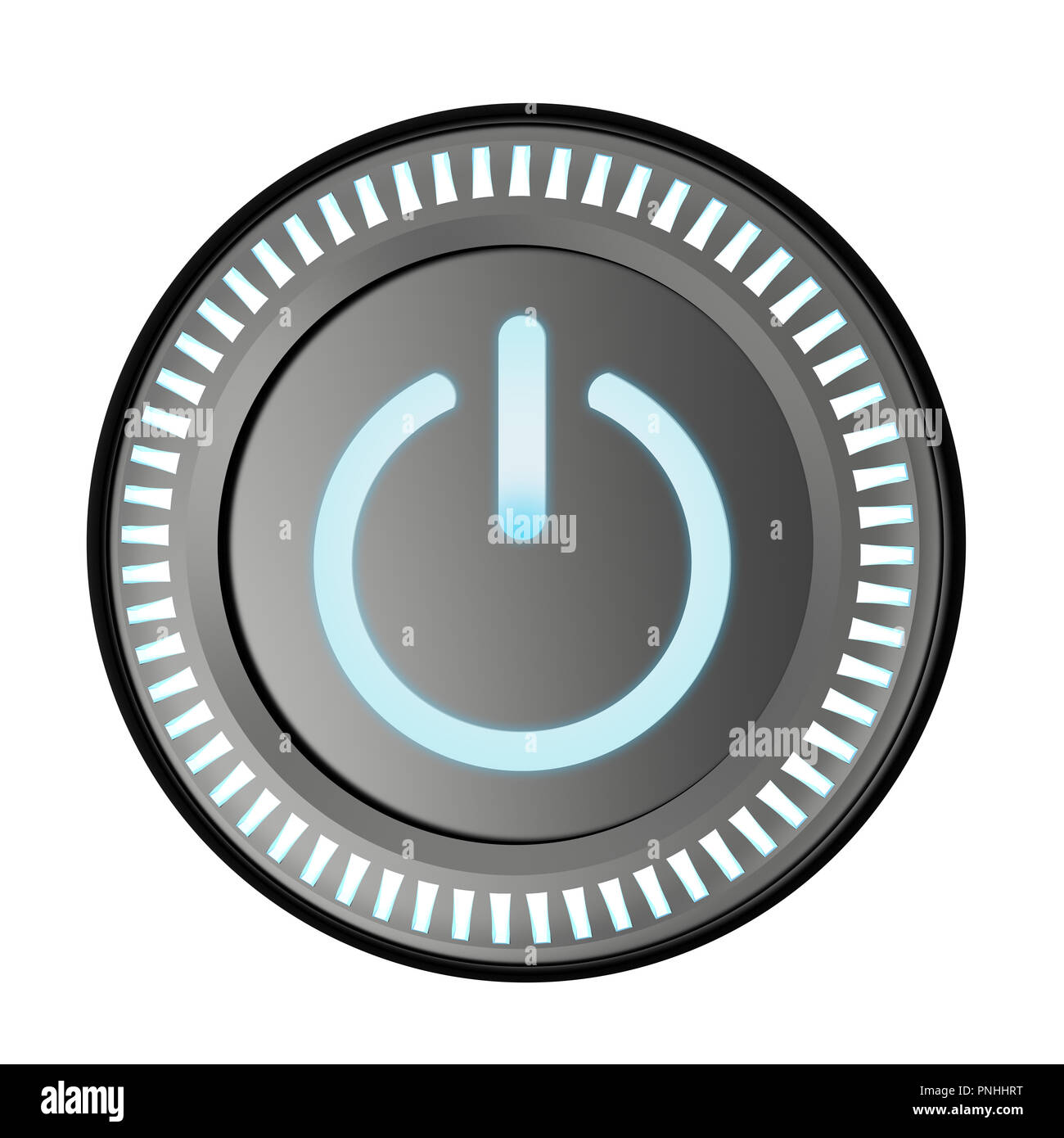 3d rendering power button isolated on white Stock Photo - Alamy