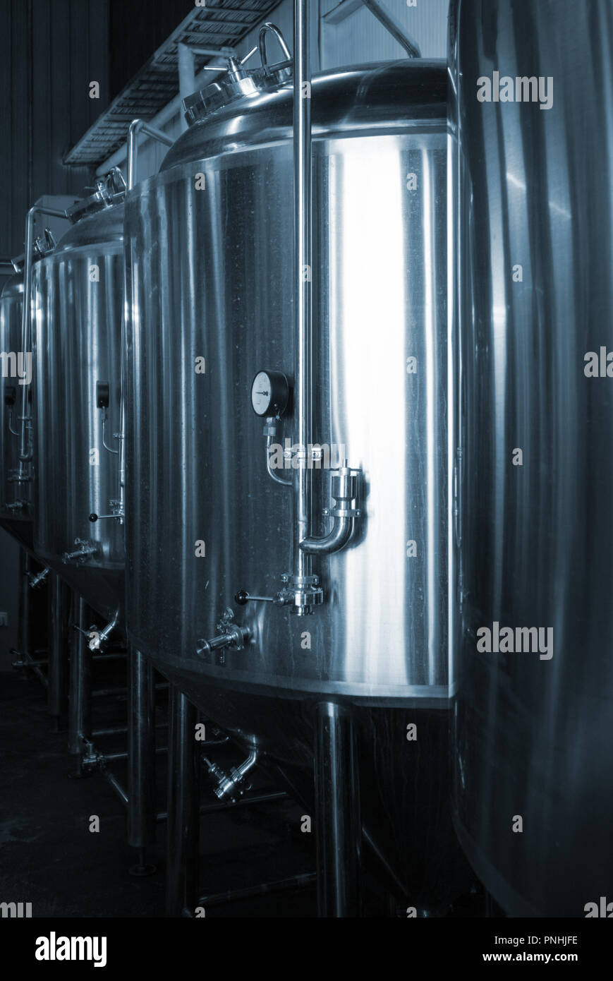 Inside brewing facility shiny stainless hi-res stock photography and ...