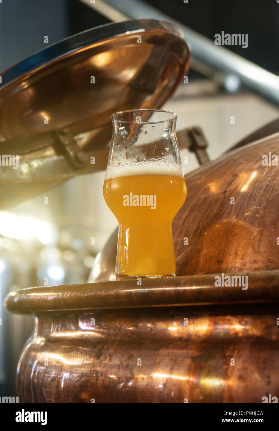 Copper tank for fermentation in a beer brewery Stock Photo - Alamy