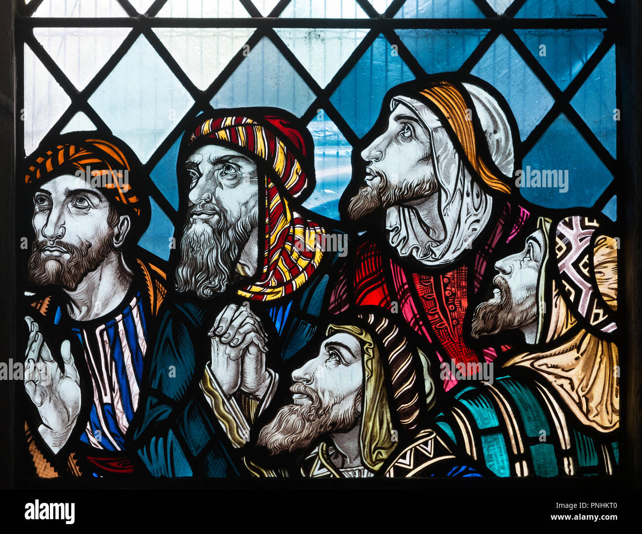 Stained glass in St. Botolph`s Church, Shepshed, Leicestershire ...