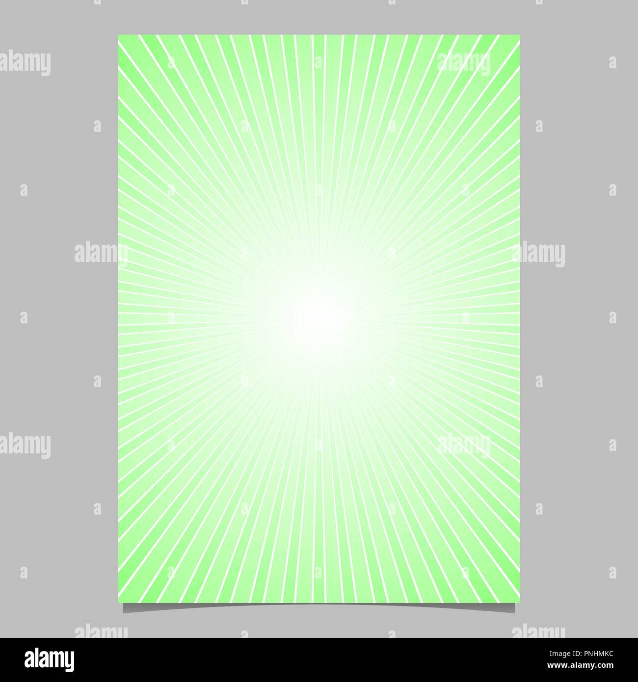 Green gradient ray burst page template - vector brochure graphic design ...