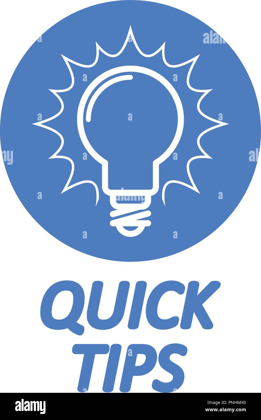 Quick Tips icon - light bulb as tips and tricks symbol Stock Vector ...