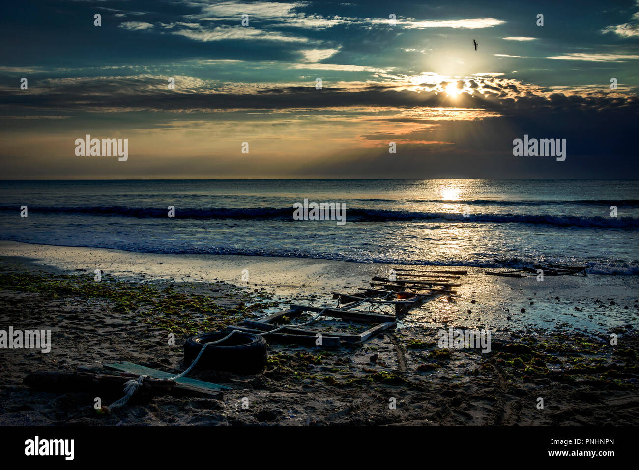 Gorgeous nature landscape at the sunrise on the Black sea coast at ...