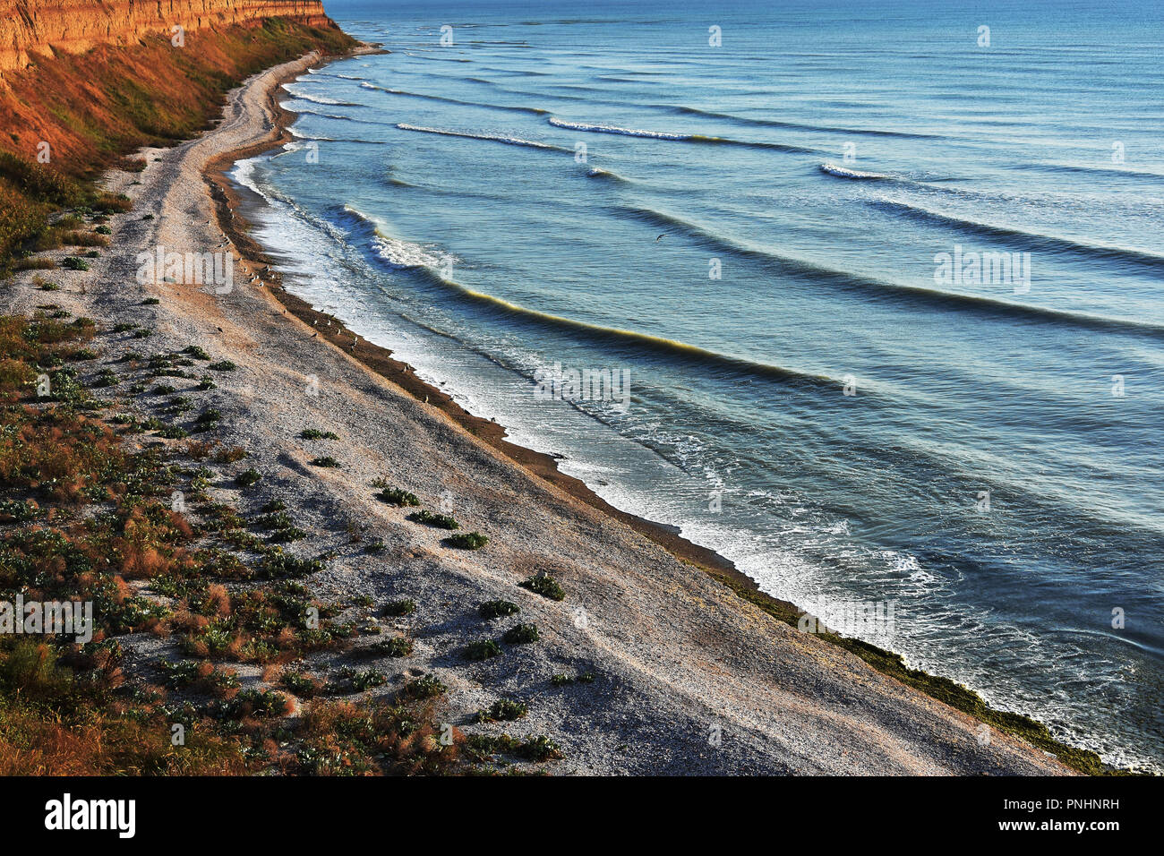 Amazing autumn nature landscape on the Black sea coast at Tuzla beach ...