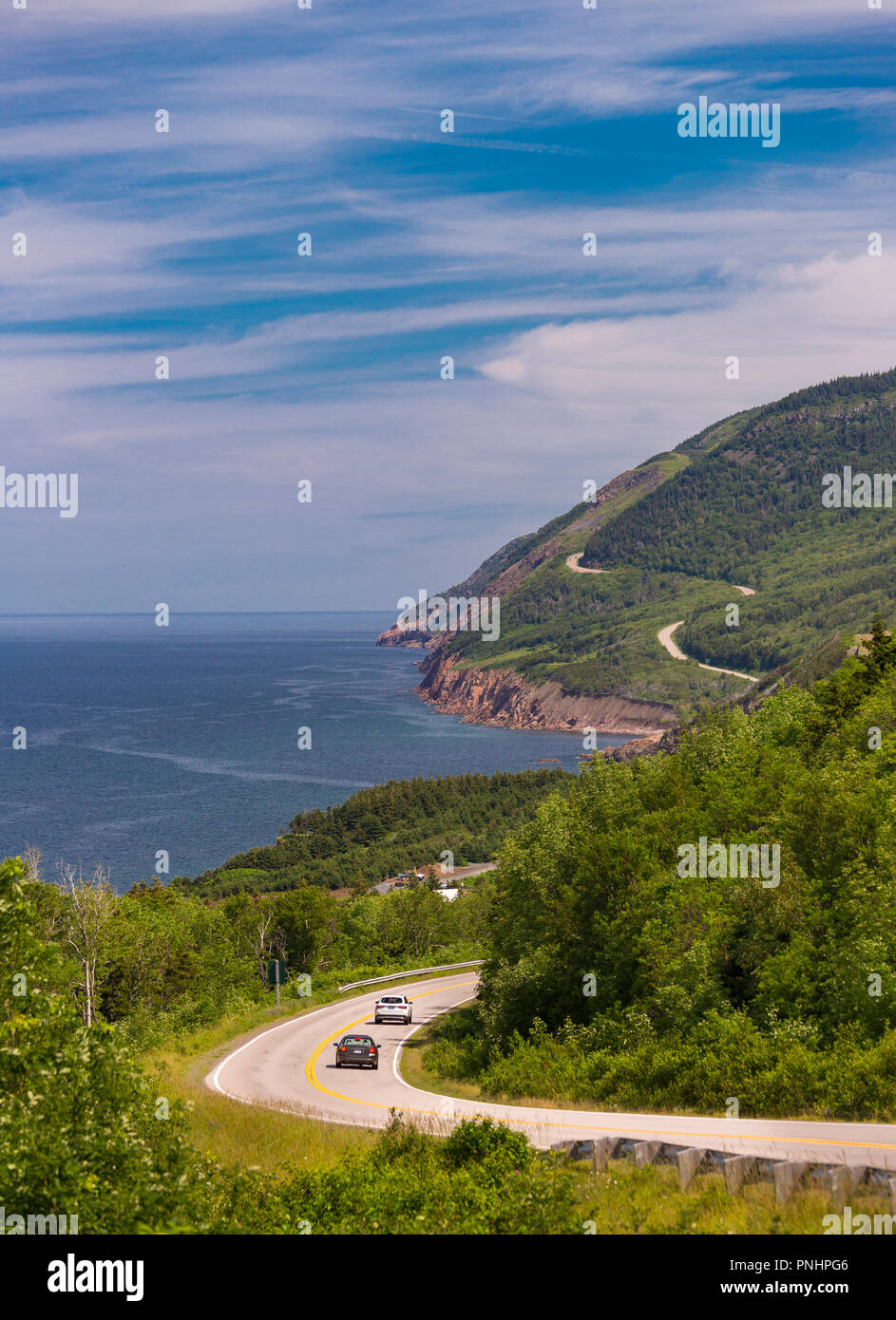 CAPE BRETON, NOVA SCOTIA, CANADA - Cabot Trail scenic highway and coast, Cape Breton Highlands ...