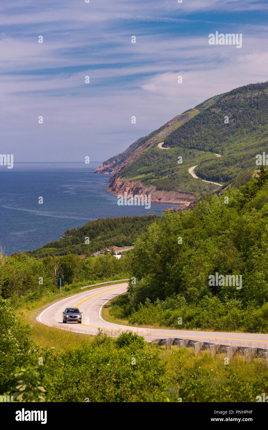 CAPE BRETON, NOVA SCOTIA, CANADA - Cabot Trail scenic highway and coast, Cape Breton Highlands ...