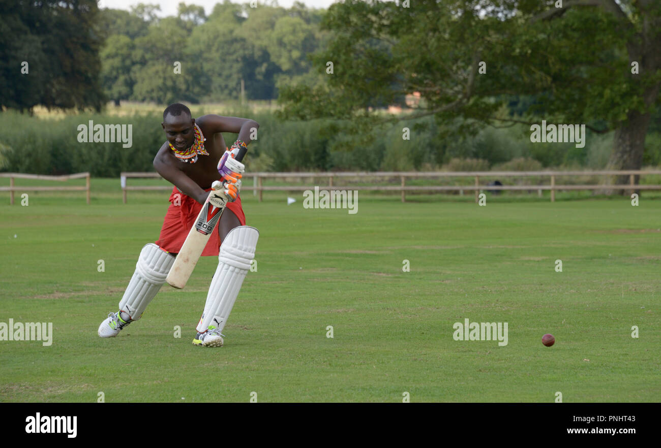 Maasai Cricket Warrior practice session Stock Photo - Alamy