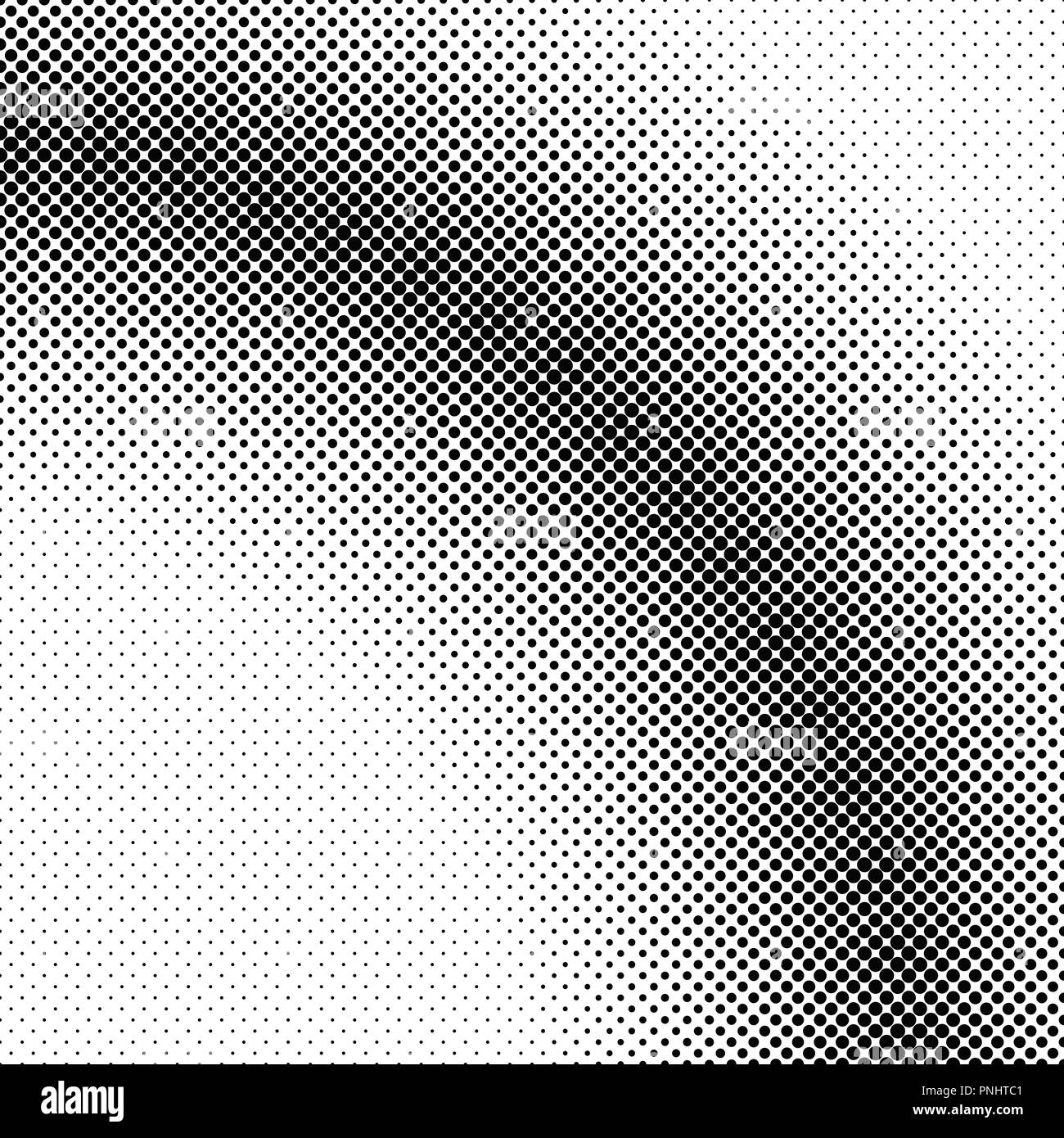 Geometric halftone circle pattern background - vector design from dots ...