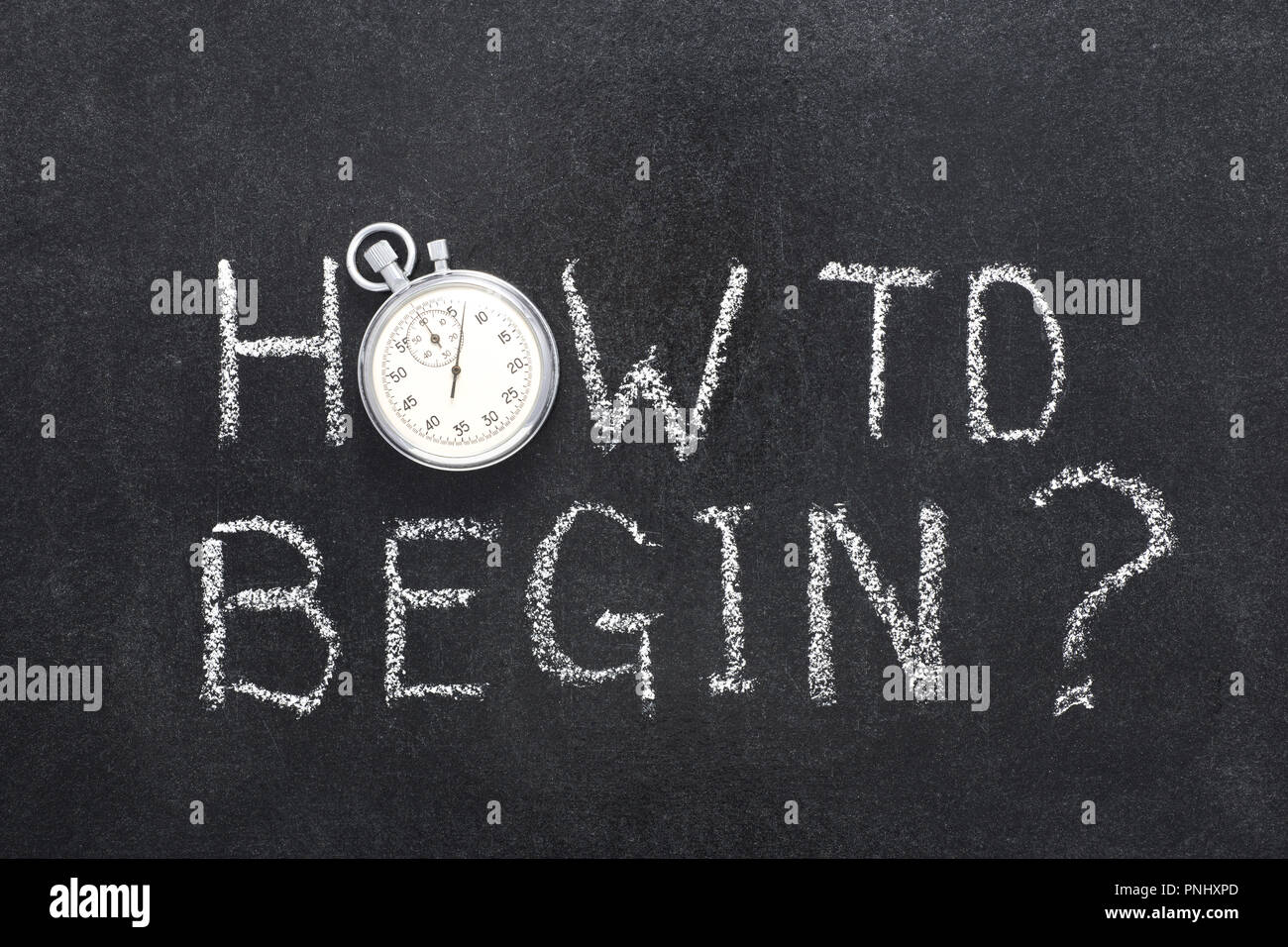 how to begin question handwritten on chalkboard with vintage precise ...