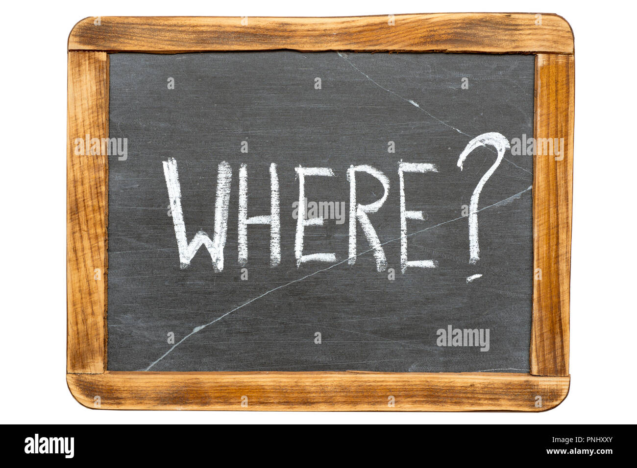 where question handwritten on vintage isolated slate chalkboard Stock ...