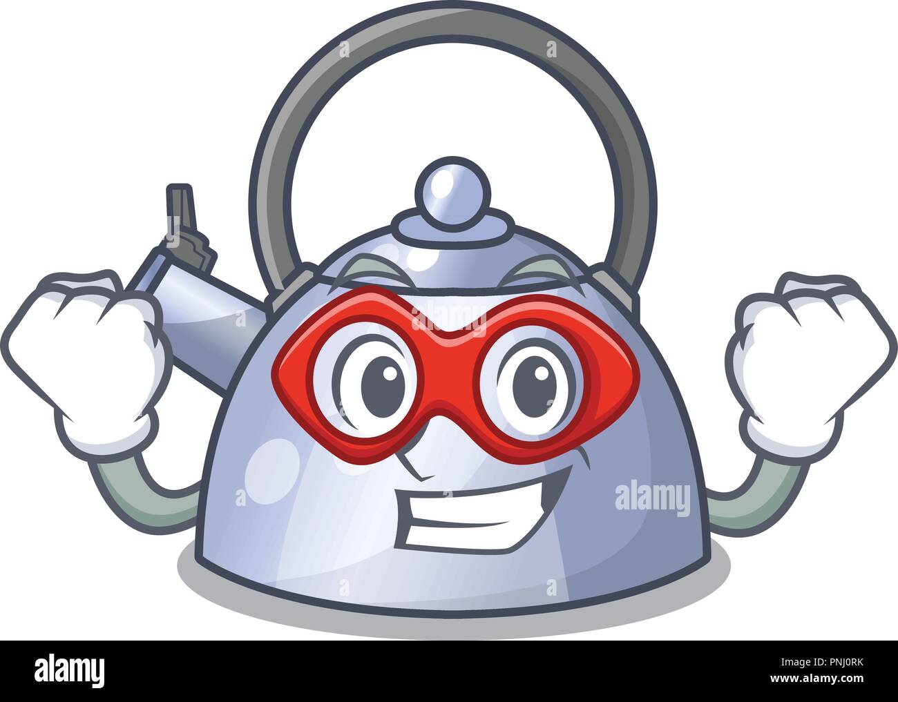 Super hero steel whistling kettle character to make drink Stock Vector ...