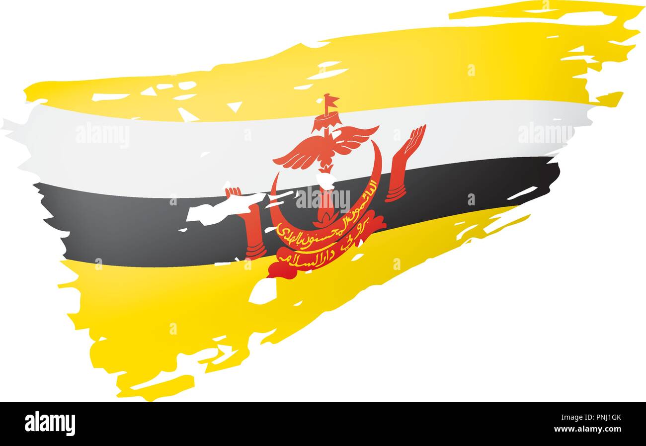 Brunei flag, vector illustration on a white background Stock Vector ...