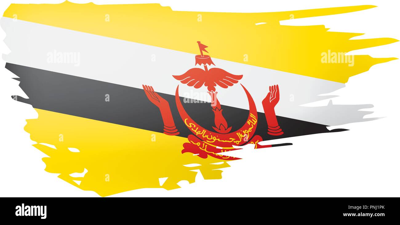 Brunei flag, vector illustration on a white background Stock Vector ...