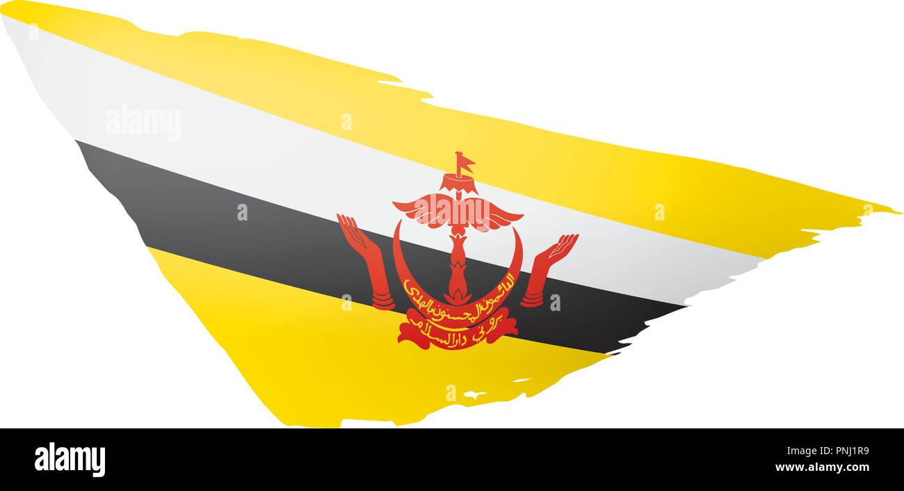 Brunei flag, vector illustration on a white background Stock Vector ...