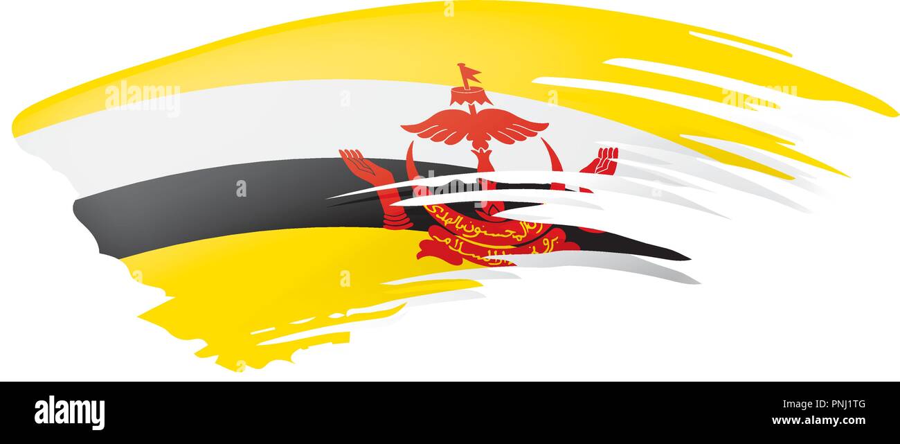 Brunei flag, vector illustration on a white background Stock Vector ...