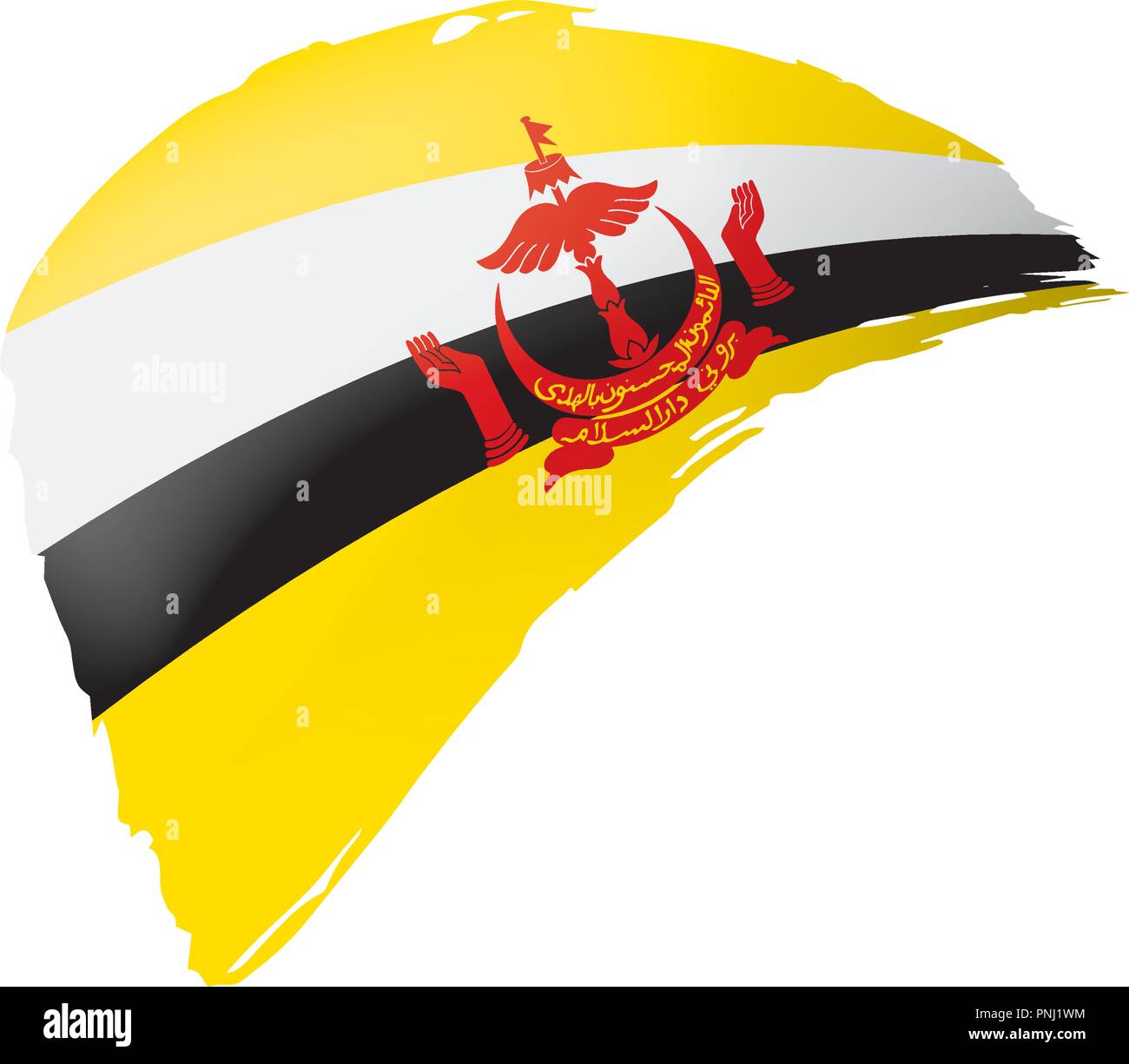 Brunei flag, vector illustration on a white background Stock Vector ...