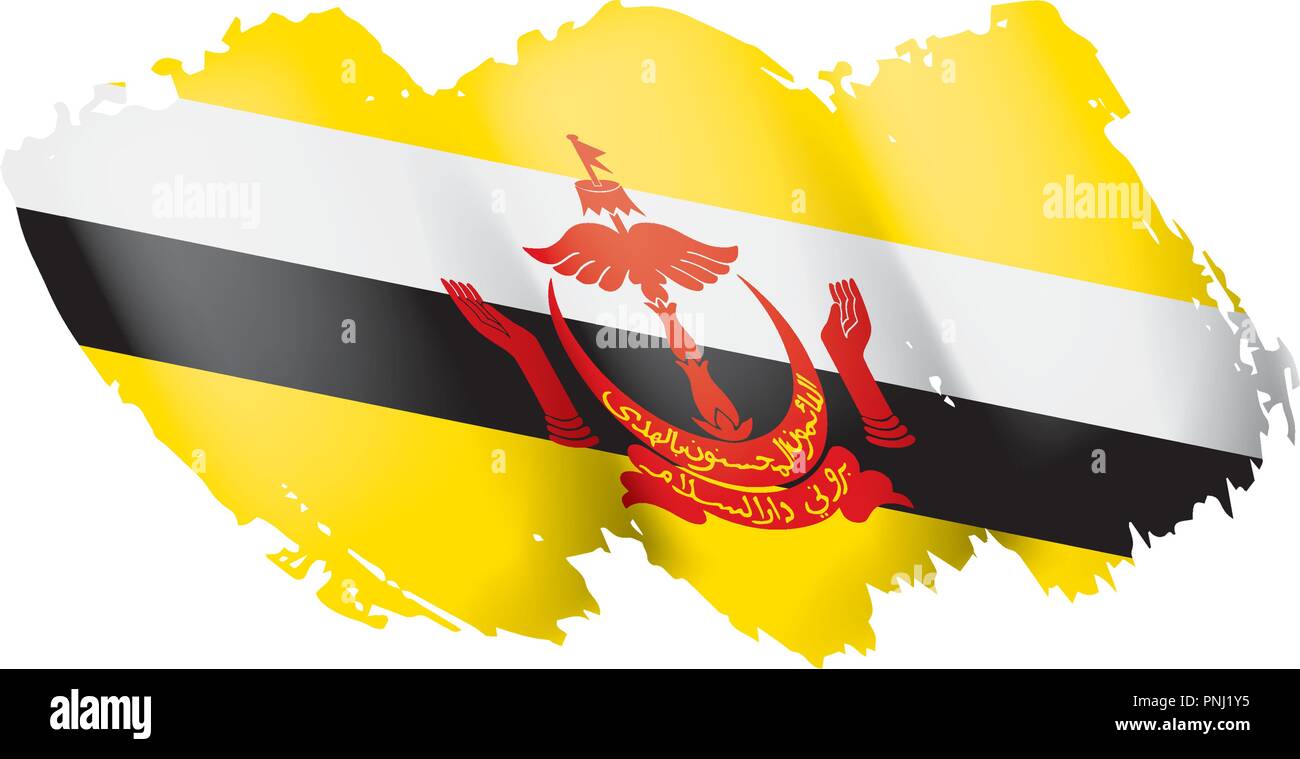Brunei flag, vector illustration on a white background Stock Vector ...