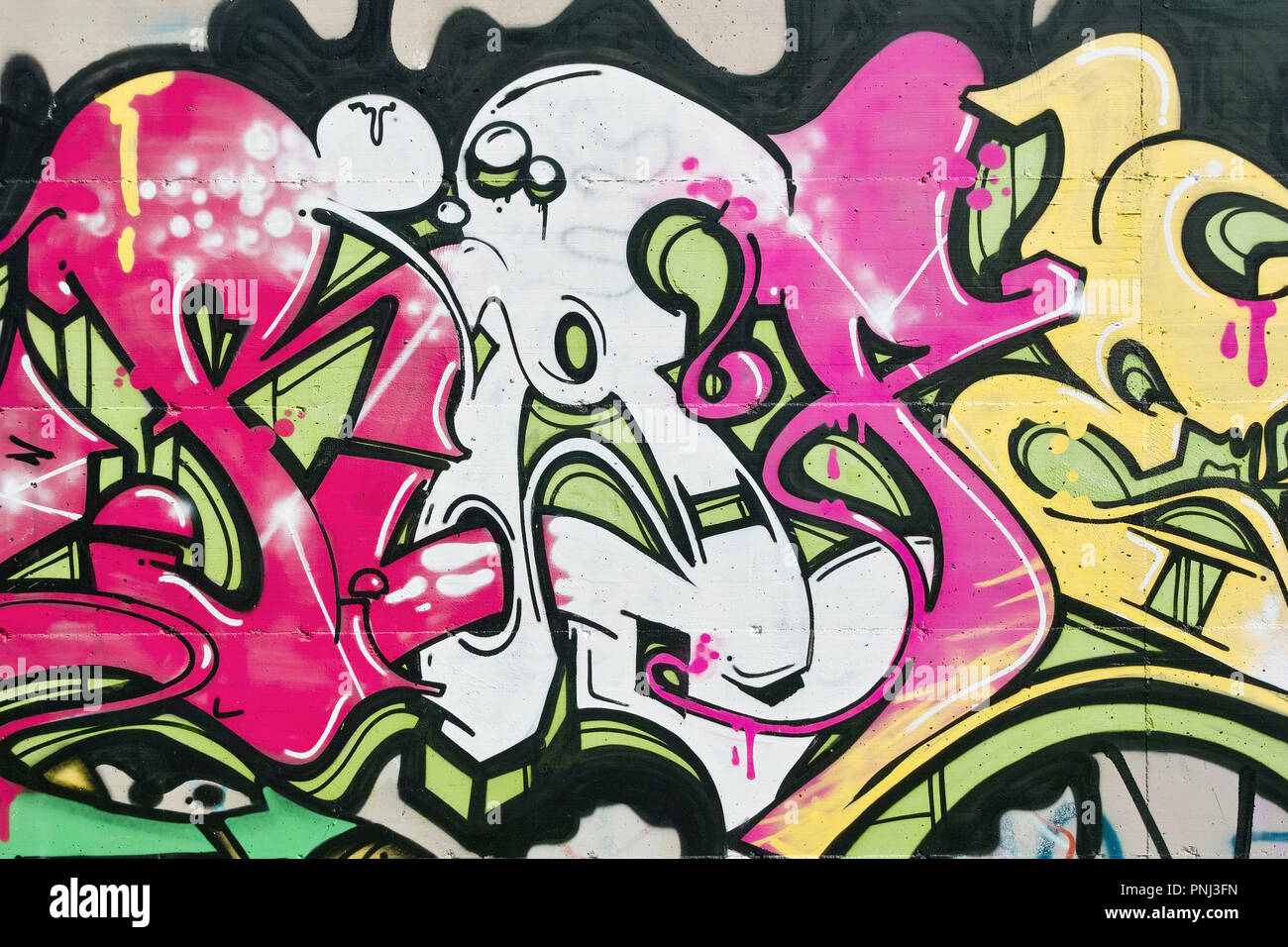 graffiti fantasy in various tones of color Stock Photo - Alamy