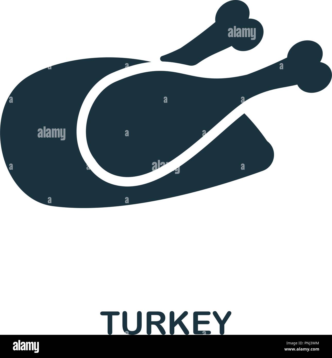 Turkey icon. Monochrome style design. UI. Pixel perfect simple ...