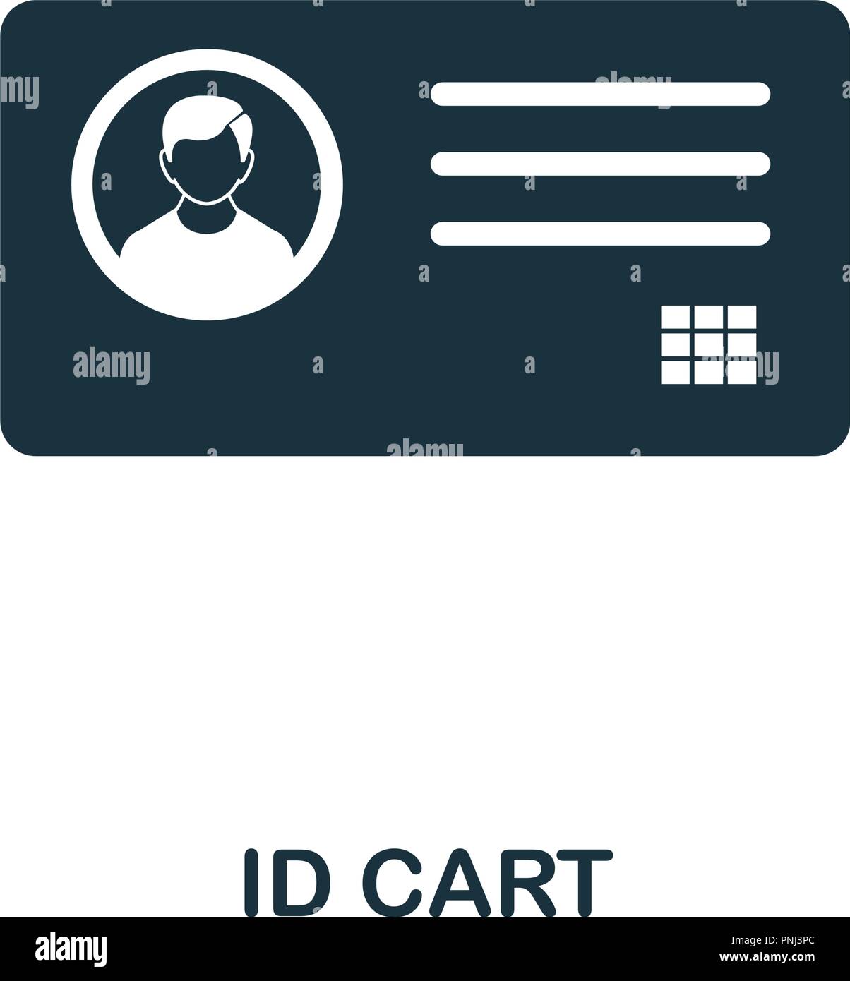 Id Card icon. Monochrome style design. UI. Pixel perfect simple ...