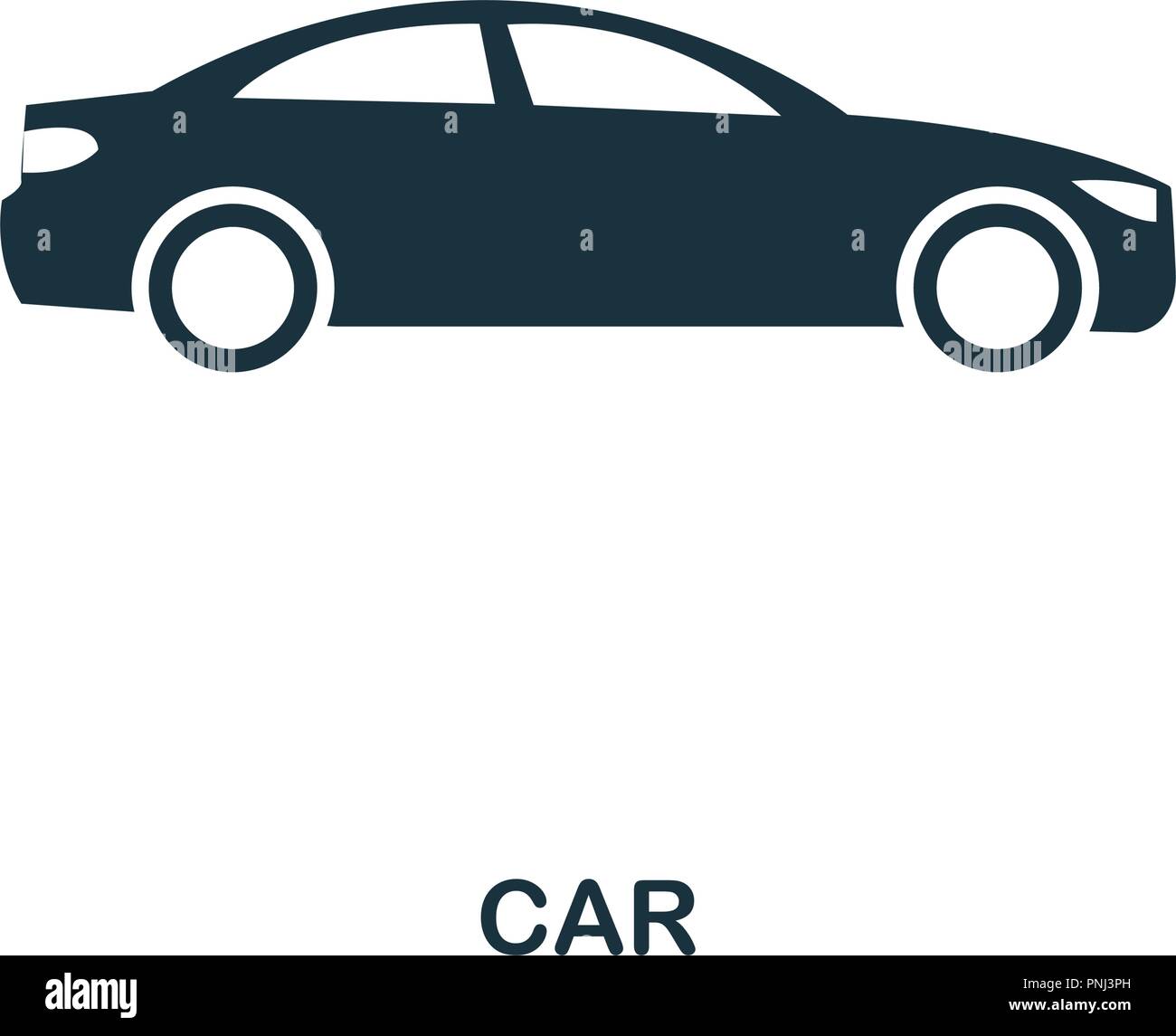 Car icon. Monochrome style design. UI. Pixel perfect simple pictogram ...