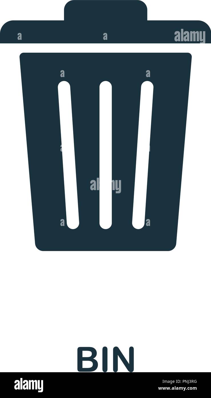 Bin icon. Monochrome style design. UI. Pixel perfect simple pictogram ...