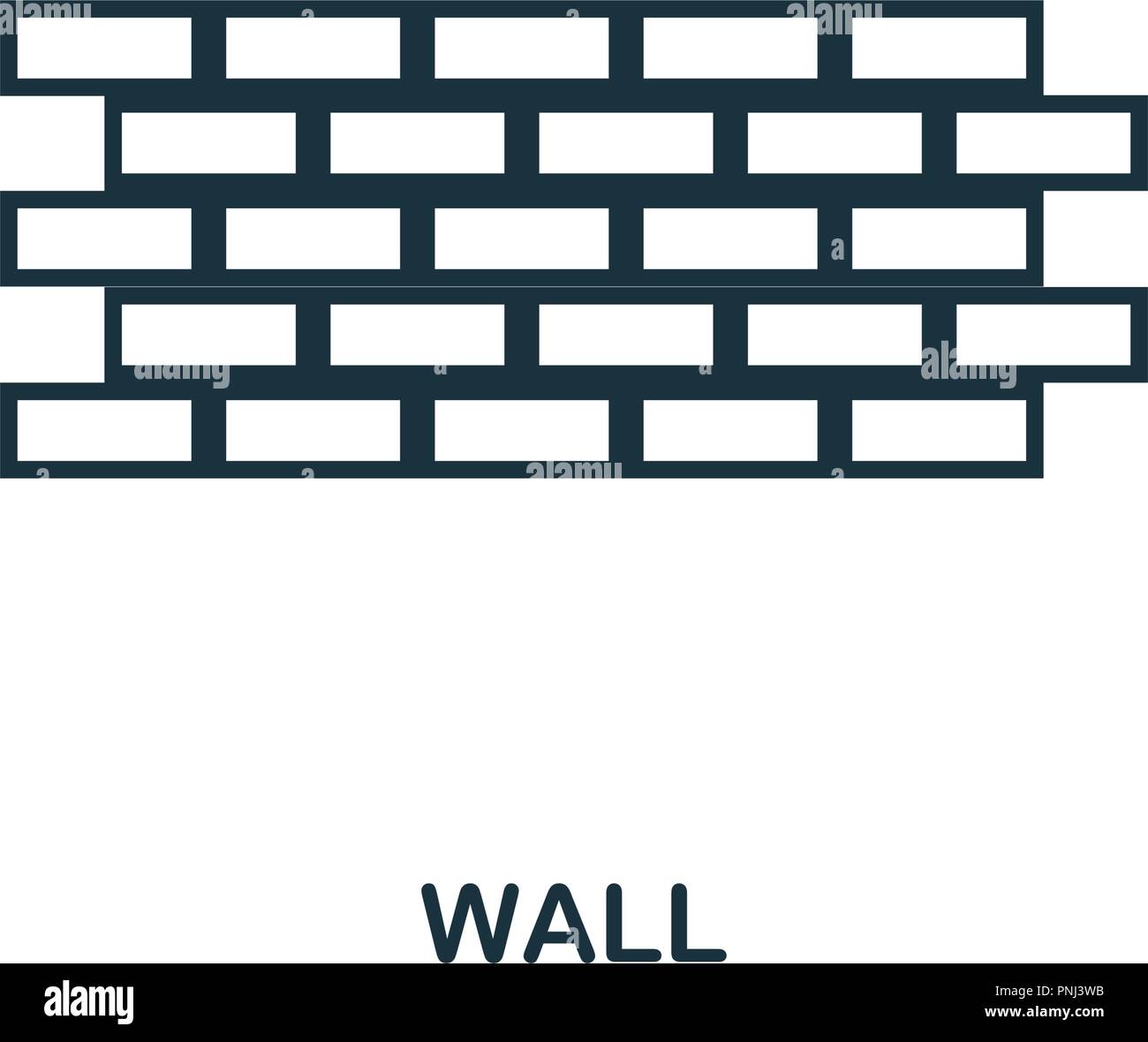 Wall icon. Monochrome style design. UI. Pixel perfect simple pictogram ...