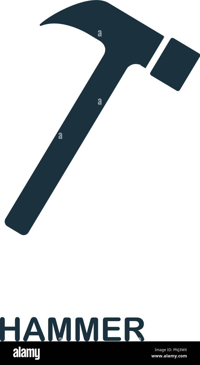 Hammer icon. Monochrome style design. UI. Pixel perfect simple ...
