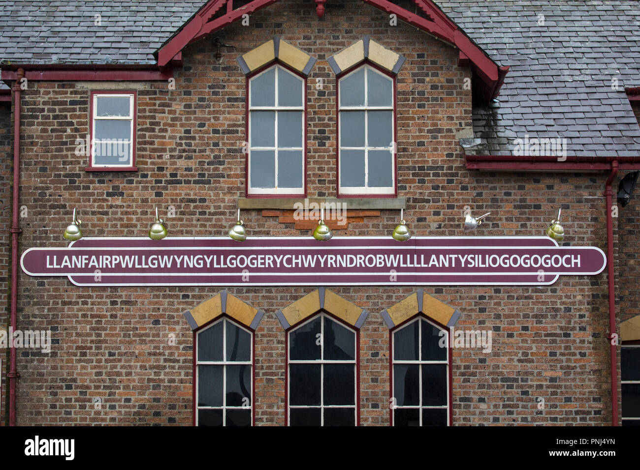 Llanfair PG, Wales - August 12th 2018: The station house at ...